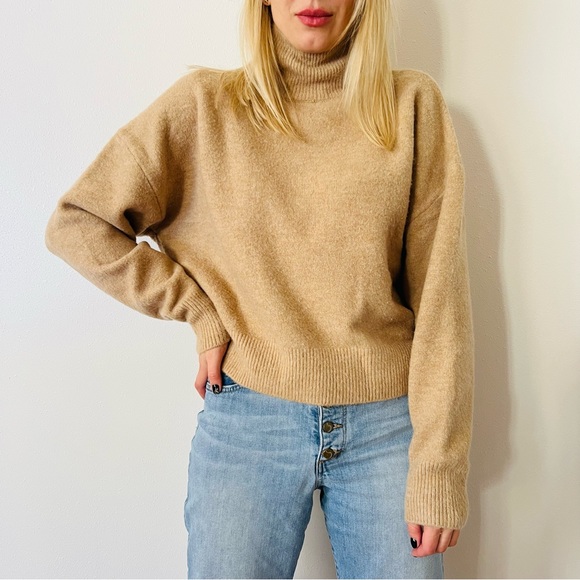 Zara | Sweaters | Zara Turtleneck Knit Tan Sweater | Poshmark
